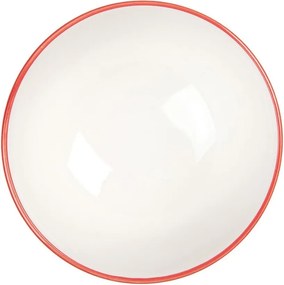 Bílá keramická miska s červeným vzorem Mibbo - Ø 9*5 cm / 125 ml