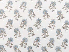 Sada 2 bavlněných polštářů s květinovým vzorem 45 x 45 cm bílé/modré PALLIDA Beliani