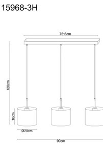 Globo 15968-3H - Lustr na lanku DELEON 3xE27/40W/230V