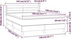 Box spring postel s matrací modrá 140x190 cm textil 3130351