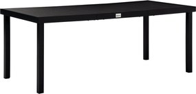 Outsunny Hliníkový Zahradní Stůl pro 8 Osob s Laťkovou Deskou pro Terasu a Balkon 190x90x74 cm Černý | Aosom