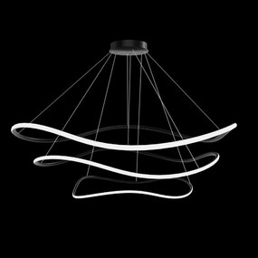 Toolight Toolight, LED závěsná lampa 40/60/80cm, 82W, 3000K, LHJ016-CP3, černá matná, OSW-50006