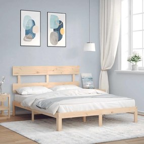 Rám postele s čelem King Size masivní dřevo 3193536