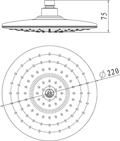 Mereo Mereo, Talířová sprcha horní o 226 mm s kloubem, pochromovaný plast, CB585C