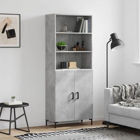 Skříň highboard betonově šedá 69,5x34x180 cm kompozitní dřevo