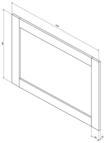 Sapho BRAND zrcadlo v dřevěném rámu 1000x800mm, mořený smrk