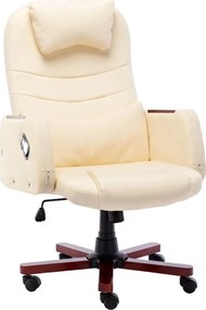 vidaXL Kancelářská židle umělá kůže [20377] Barva: krémová