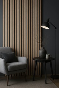 3D Dřevěné lamely na zeď na filci 255x46cm - Jasan ARKTICKÝ