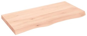 vidaXL Nástěnná police 100x50x(2-6) cm neošetřené masivní dubové dřevo