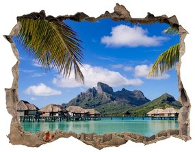 Wallmuralia Nálepka fototapeta 3D Palmy na Bora Bora 95x64 cm