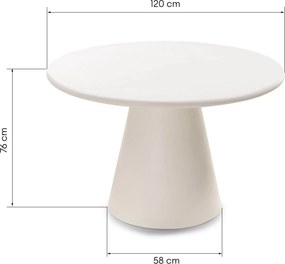 Jídelní kulatý stůl Aurora 120 cm ecru