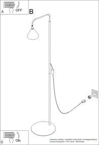 Sollux Lighting Stojací lampa NOX bordó
