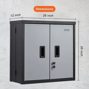 Skládací nástěnná skříň, kovová garážová skříňka namontovaná 66 cm