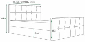 Manželská postel 180 cm Quintin (bordó) (s roštem a úložným prostorem). 1047148