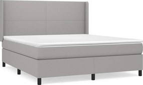 Box spring postel s matrací světle šedá 160 x 200 cm textil 3131281