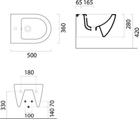 GSI Sapho Pura 8864111 bidet závěsný 50 x 36 cm