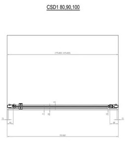 Ravak Chrome Sprchové dveře 80 Transparent bílá 0QV40100Z1 CSD1-80