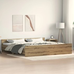 Rám postele Artisanový dub 203 x 203 x 50 cm Kompozitní dřevo 3329304