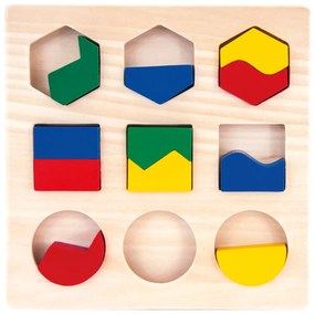 Bino Dřevěné puzzle geometrické tvary