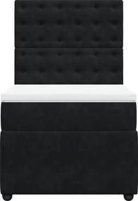 Box spring postel s matrací černá 80 x 200 cm samet 3292204