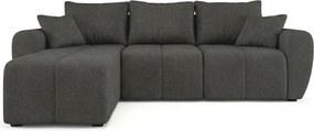 Rozkládací oboustranná sedací souprava do L SEVIO 246x145 cm, tmavě šedá + 2 polštářky ZDARMA