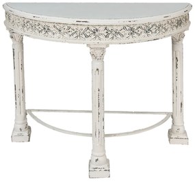 Krémový antik konzolový stolek v romantickém stylu Rim - 120*49*86 cm