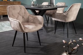 Designová židle Garold šampaňský samet - Skladem