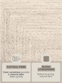 Krémový oboustranný/ručně tkaný jutový koberec 60x90 cm Juno – Hanse Home