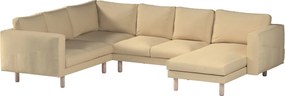 Potah na pohovku IKEA Norsborg rohová, 5-místná se šezlongem barva béžová látka lesklé, pletený vzor