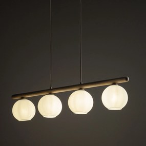 TK Lighting Závěsný lustr Virlo s dekorem dřeva pro žárovku 4x E14 TK11080