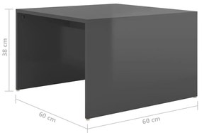 vidaXL Sada 3 konferenčních stolků šedá s vysokým leskem 60x60x30 cm