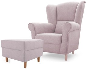 IDZ Sedací souprava: Křeslo LOFT 1 + taburet LOFT, Růžová Avra 10