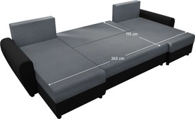 Univerzální sedací souprava, šedá/černá, DAKAR NEW U