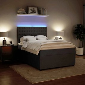Box spring postel s matrací tmavě šedá 140x200 cm samet 3294671