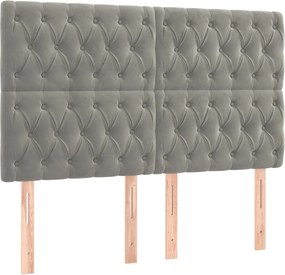 Box spring postel s matrací světle šedá 160x200 cm samet 3138031
