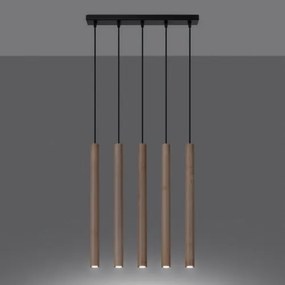 Závěsné svítidlo SOLLUX PASTELO 5L dřevo G9 5x8W bez žárovky SL.1269