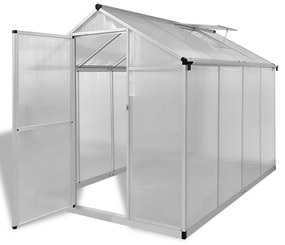 41317 vidaXL Zpevněný hliníkový skleník s podkladovým rámem 4,6 m²