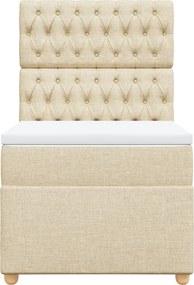 Box spring postel s matrací krémová 90x200 cm textil 3293475