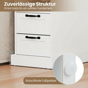 Costway Sada 2 nočních stolků s nabíjecí stanicí, úzký odkládací stolek