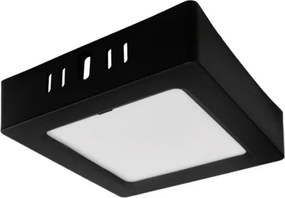 LED přisazený stropní panel – čtverec, 6 W, 660 lm, černý