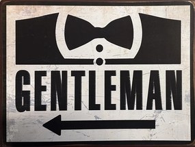 Plechová retro cedule Gentleman šipka vlevo