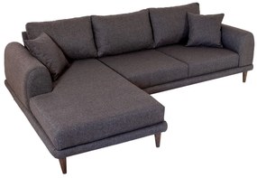 Hanah Home Čtyřmístná pohovka NERO antracitová levá 250 cm