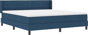 Postel s boxspringem s čelo Modrá 200 x 180 cm textil 3341061