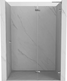 Mexen, Mexen Lunar L Otočné pravé sprchové dveře 135 cm, průhledné, chrom - 834L-135-000-01-00-P