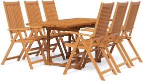 7dílný zahradní jídelní set masivní akáciové dřevo 120-170 cm 3079646