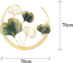 Nástěnná kovová dekorace Weifang zelená/zlatá