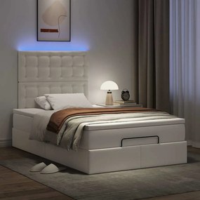 Osmanský rám postele s matrací bílý 120x200cm umělá kůže 3313846