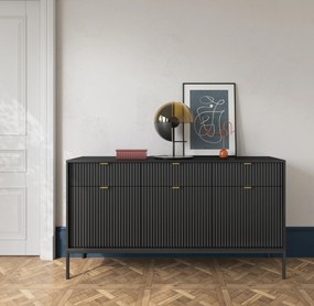 PSK Komoda NEMO KSZ154, Černá 154 cm Dekor nohou: Zlaté