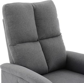 Křeslo polohovací masážní s výhřevem, 8bodová vibrační masáž, zvedací systém, USB, šedá látka (72 x 95) cm