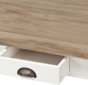 Stolek - lavice Milton white&amp;natural 130x75x45cm
